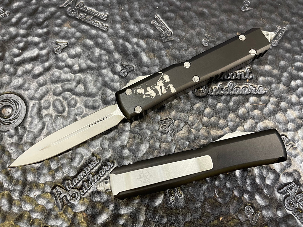 Microtech Ultratech STEAMBOAT WILLIE 122-1SB D/E Weathered White Cerak ...