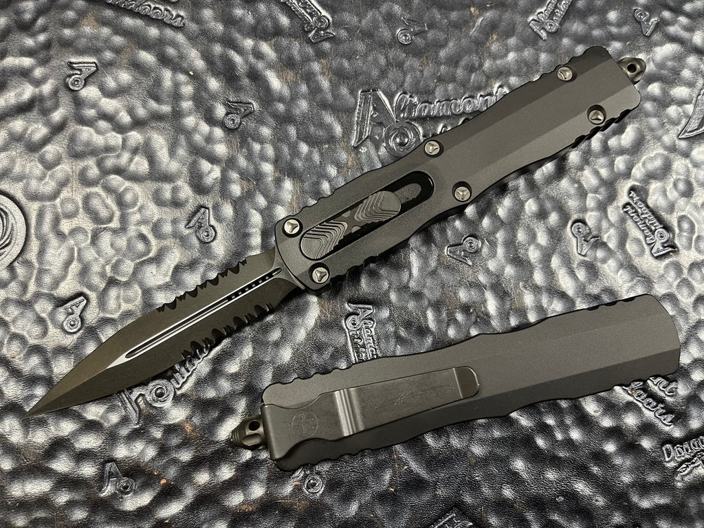Microtech Dirac Delta Shadow DLC Part Serrated Blade 227-2DLCTSH ...