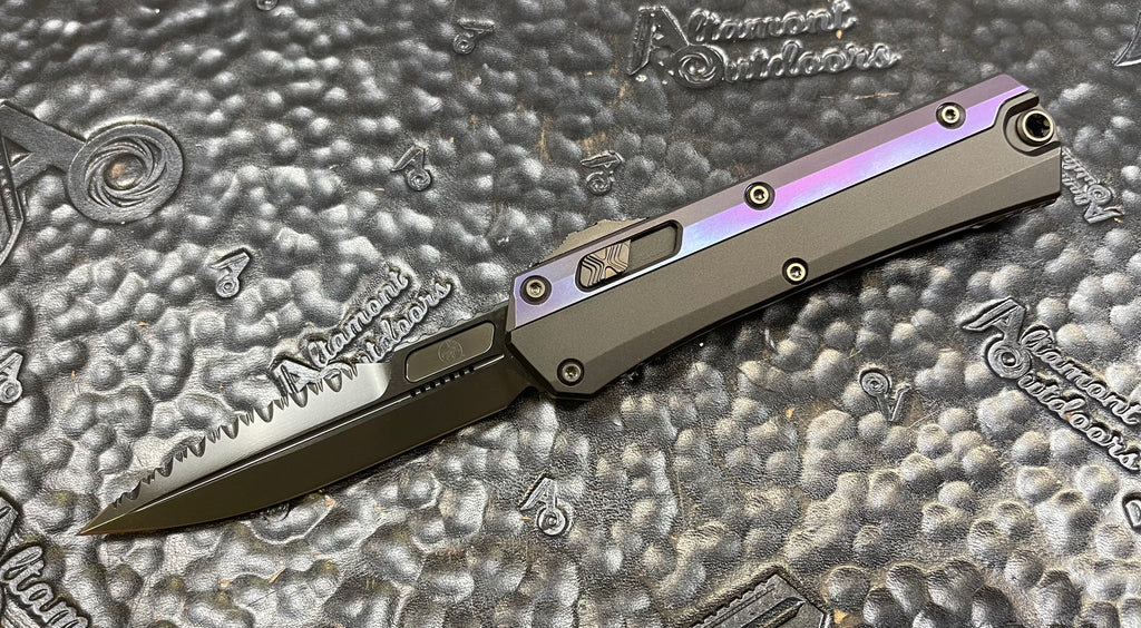 Microtech Glykon D/E DLC Part Serrated Purple Accents 184-2DLCPU ...