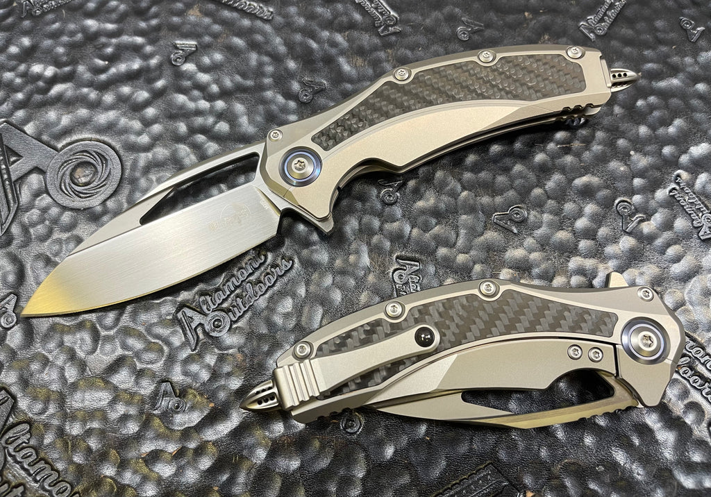 Microtech Matrix S/E Frame Lock Titanium w/ Blue Ti Pivot 165C-4CFITI ...