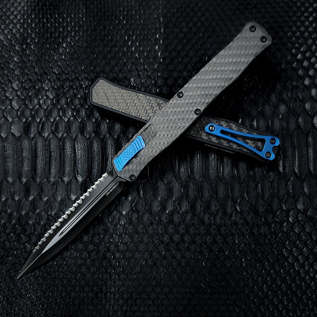 Heretic Knives Cleric II - Black ANO Chassis w/ Carbon Fiber inlay, Ca ...