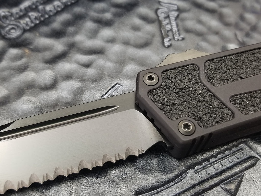 Microtech Scarab II DLC Shadow S/E Full Serrated 278-3DLCTSH NON-FLUTE ...