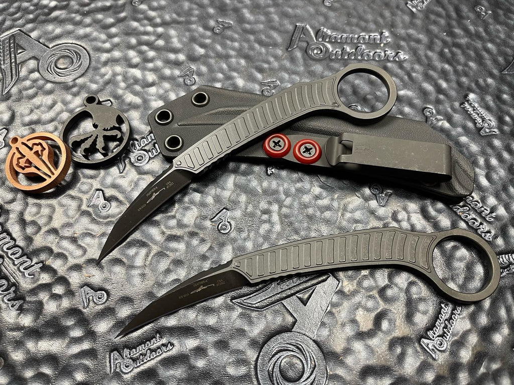 Microtech Bastinelli Collaboration Feather, DLC, Fixed Blade Knife 215 ...