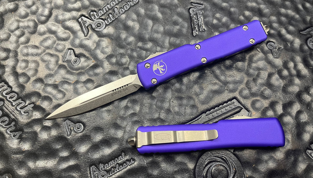 Microtech UTX-70 Stonewashed Purple 147-10PU OTF D/E – Altamont Outdoors