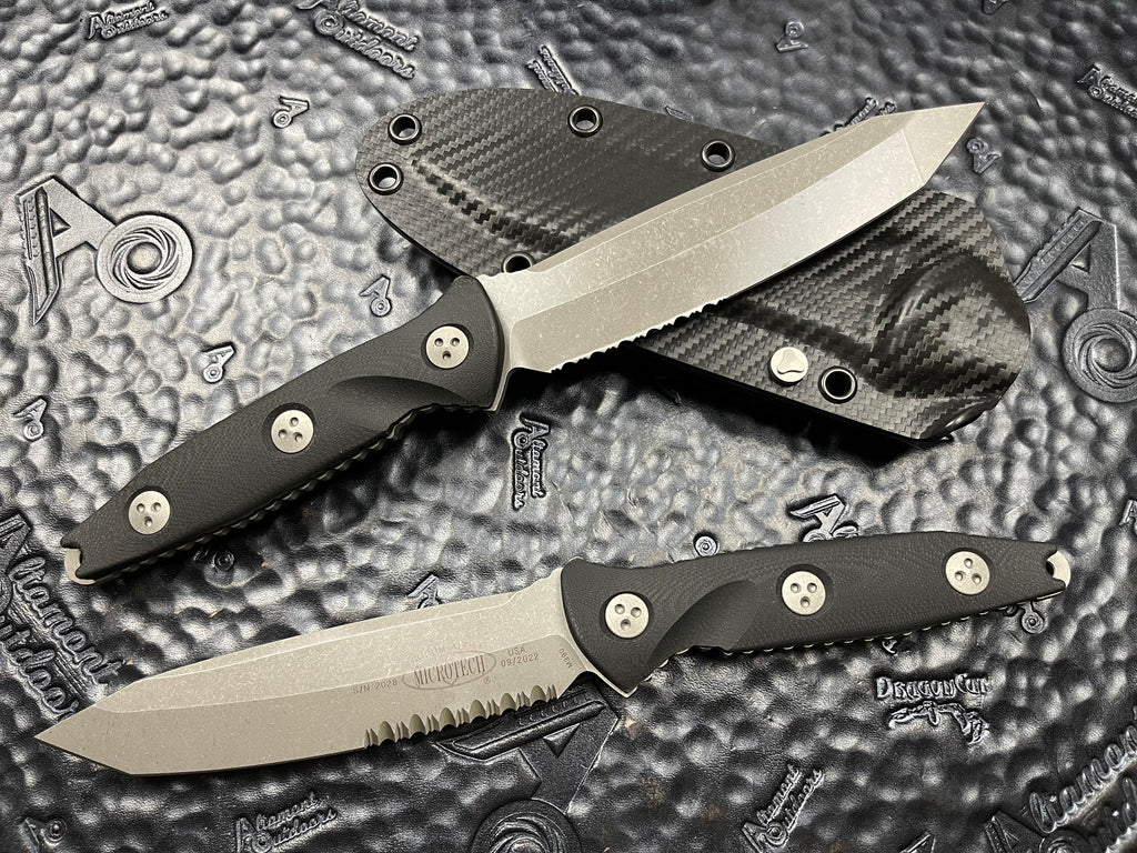 Microtech Socom Alpha Tanto Fixed Blade Knife Black handle, Apoc Part ...