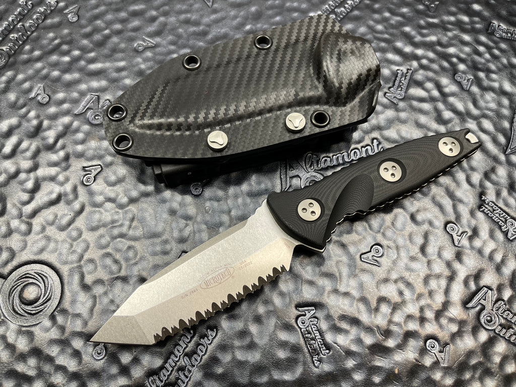 Microtech Mini Socom Alpha Tanto Full Serrated Stonewashed 114M-12 Fix ...