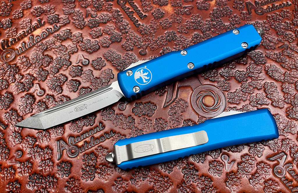 Microtech Ultratech T/E Tanto Stonewashed 123-10BL Blue – Altamont Outdoors